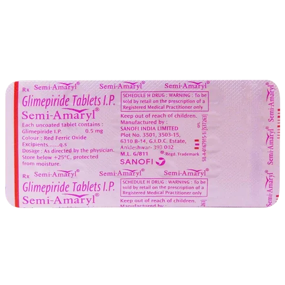 Buy Semi Amaryl 0.5mg Tablet 30s at Best Price | Medkart