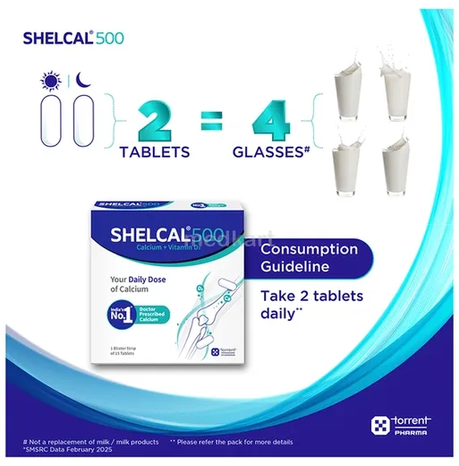 Buy Shelcal 500mg Tablet 15s Online at Best Price | Medkart