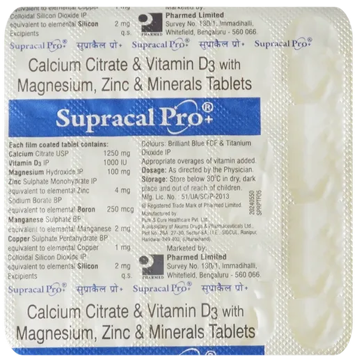Buy Supracal Pro Tablet 15s Online at Best Price | Medkart