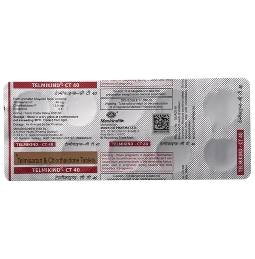 Buy Telmikind Ct 40 12.5mg Tablet 10s | Medkart