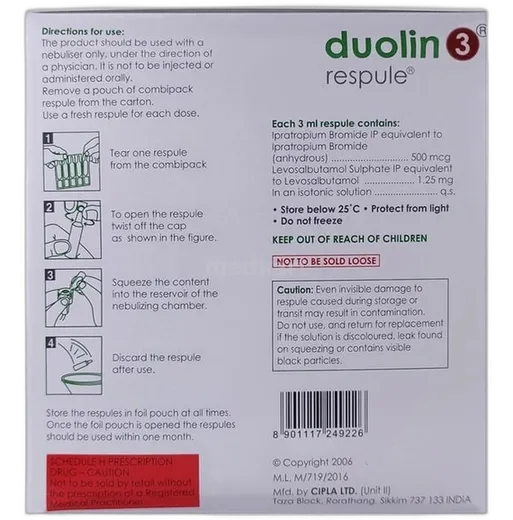 DUOLIN 3ML RESPULES 5'S Price, Uses, Side Effects & Substitutes | Medkart