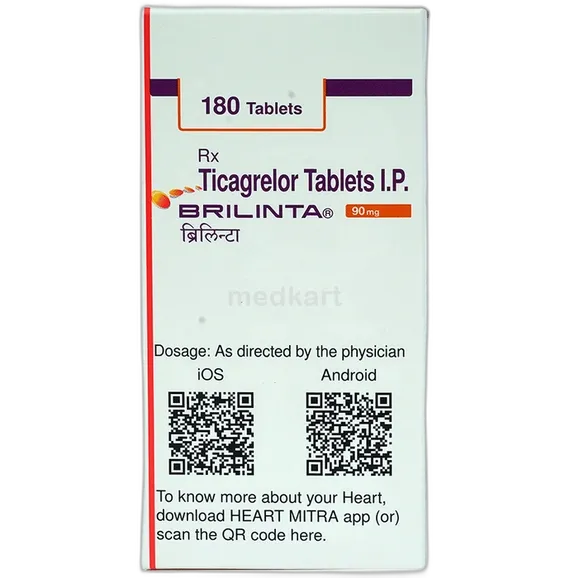 BRILINTA 90MG TABLET 180'S Price, Uses, Side Effects & Substitutes ...