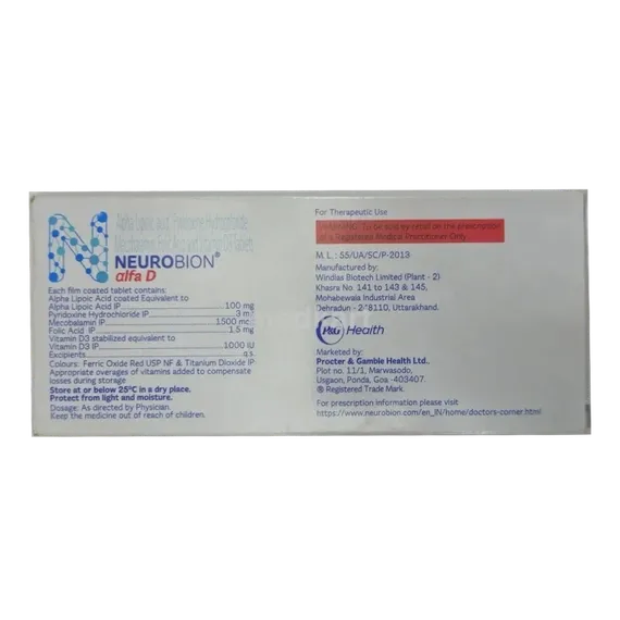 Neurobion Alfa D Tablet 10s – Price & Generic | Medkart