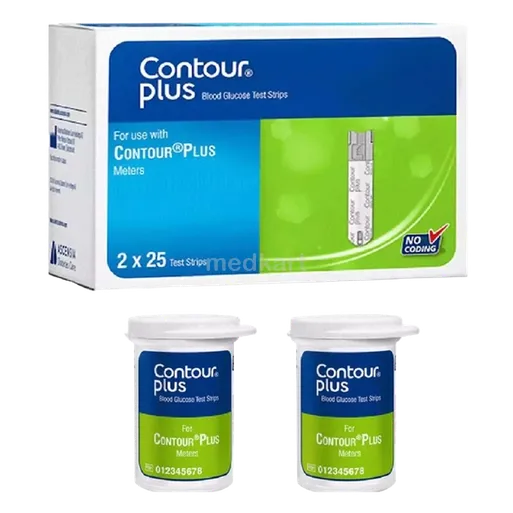 CONTOUR PLUS TEST STRIP 50'S Price, Uses, Side Effects & Substitutes ...