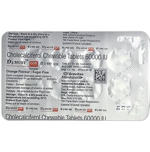 Buy D3 Must 60k Tablet Online at Best Price – Generic Alternative | Medkart