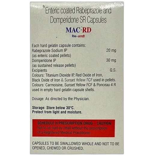 MAC RD CAPSULE 15'S Price, Uses, Side Effects & Substitutes | Medkart
