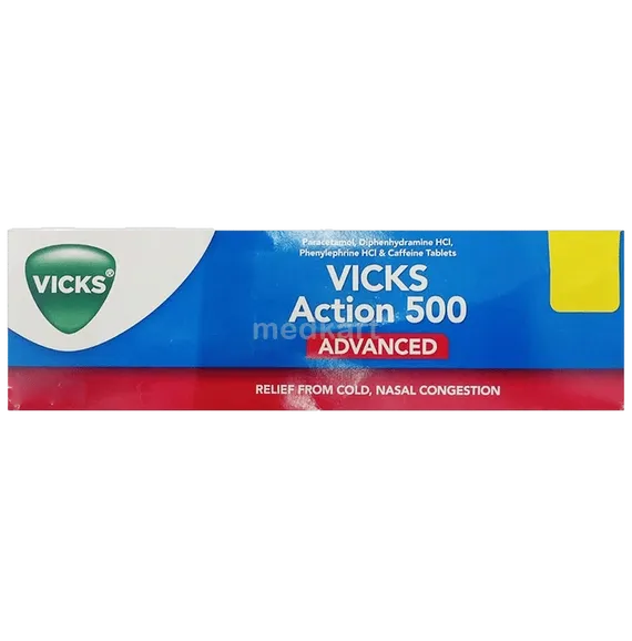 Vicks Action 500mg Advanced Tablet 10s | Medkart
