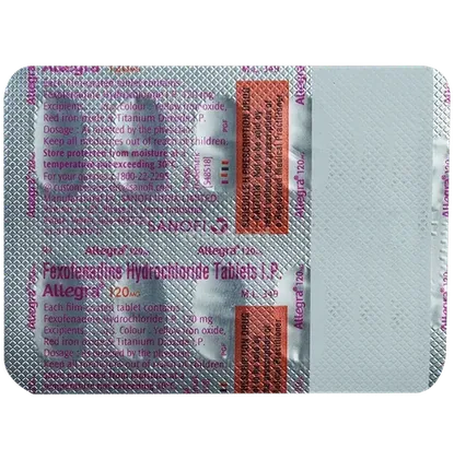 Allegra 120 mg Tablet Uses, Benefits, Side Effects, Dosage | Medkart