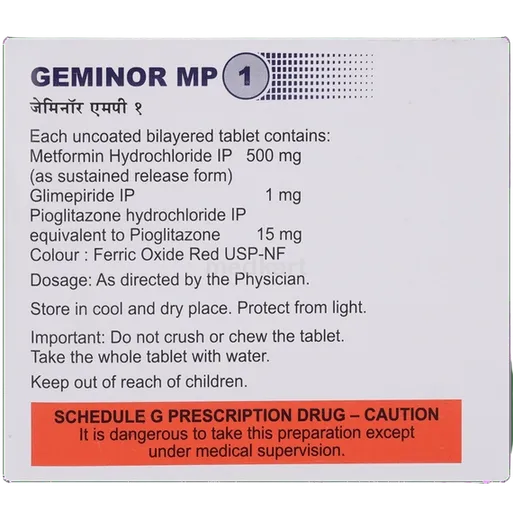 GEMINOR M 1MG TABLET 15'S Price, Uses, Side Effects & Substitutes | Medkart
