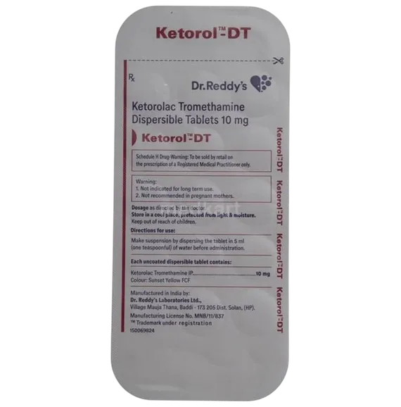 Buy Ketorol Dt Tablet Online at Best Price – Generic Alternative | Medkart