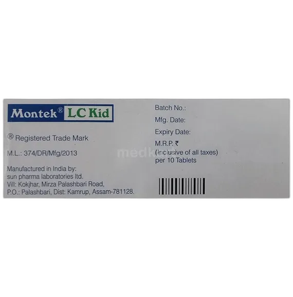 Buy Montek Lc Kid Tablet 10s Online at Best Price | Medkart