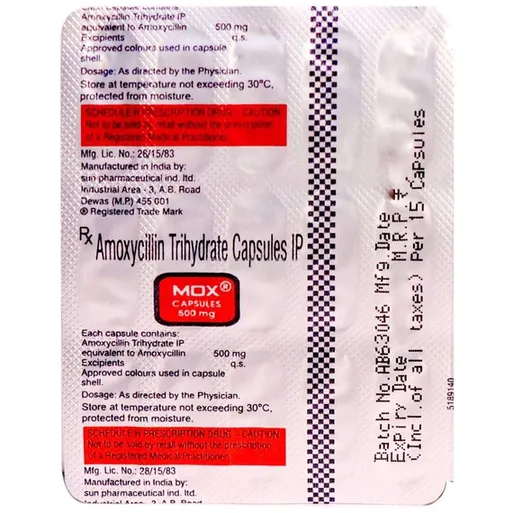 Buy Mox 500mg Capsule 15s Online at Best Price | Medkart